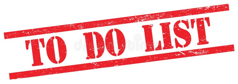 TO DO LIST Text on Red Grungy Rectangle Stamp Stock Illustration ...