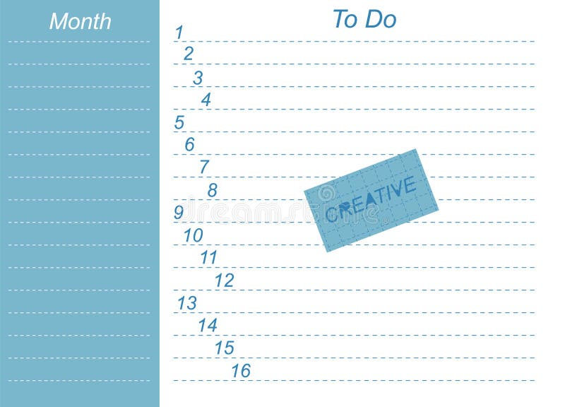 To Do List Vector Template. Remember Task List To Write Document ...