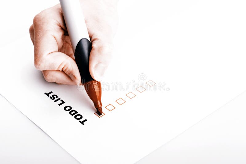 To Do List with Woman Hand and Marker Stock Image - Image of sign ...