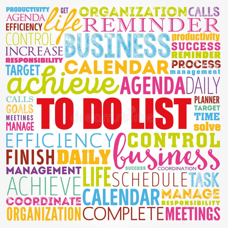 To Do List Word Cloud Collage, Business Concept Background Stock ...