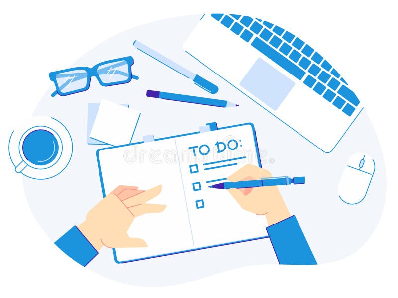 To Do List Writing. Hand with Pen Write Planner Lists, Productive ...