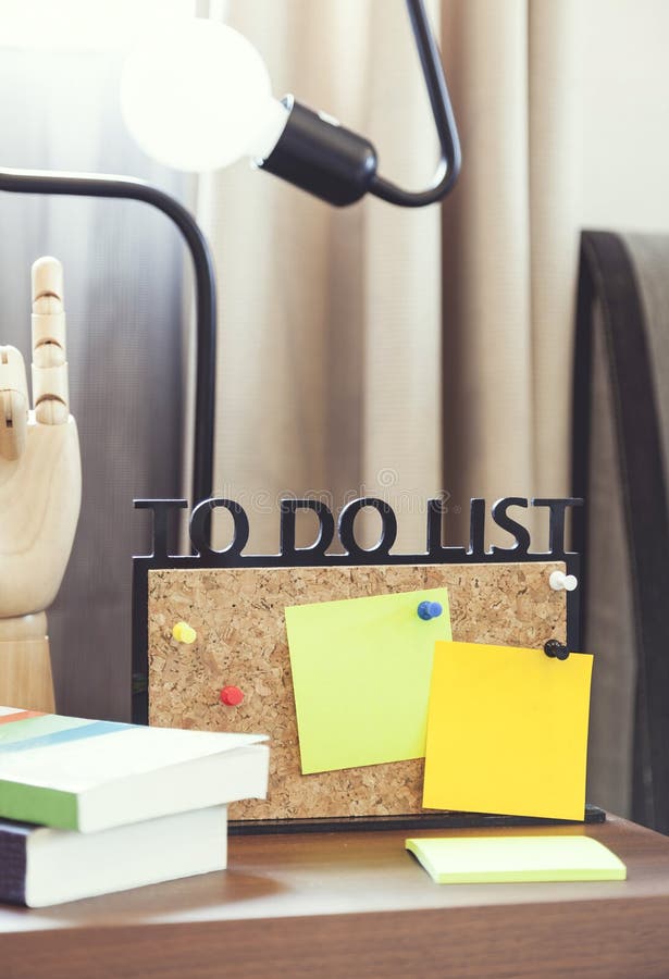 To Do Lists Board with Blank Note Stock Image - Image of reminder ...