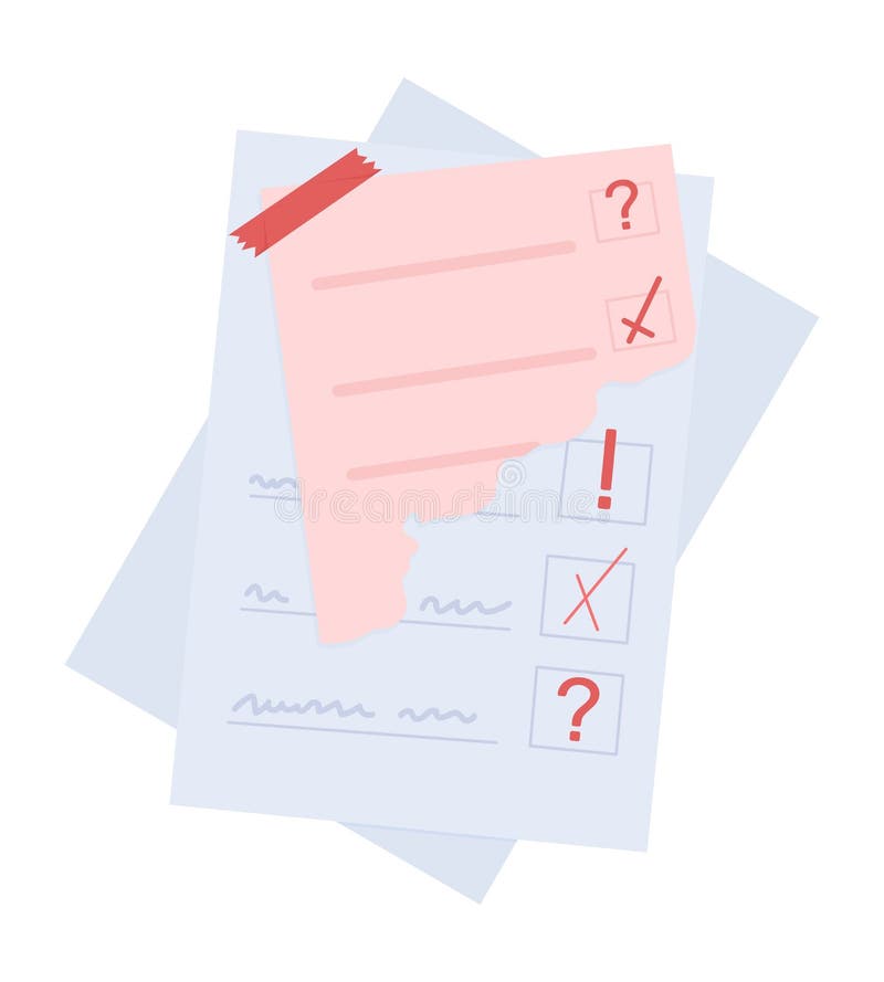 To Do Lists with Marks Semi Flat Color Vector Object Stock Vector ...