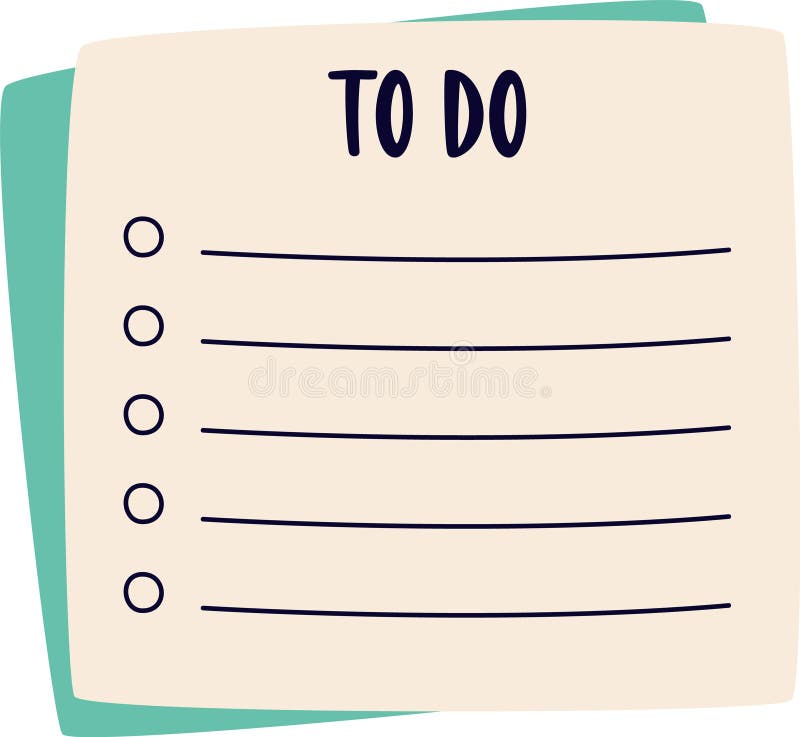 To Do Paper Sheet Notes stock illustration. Illustration of stationery ...