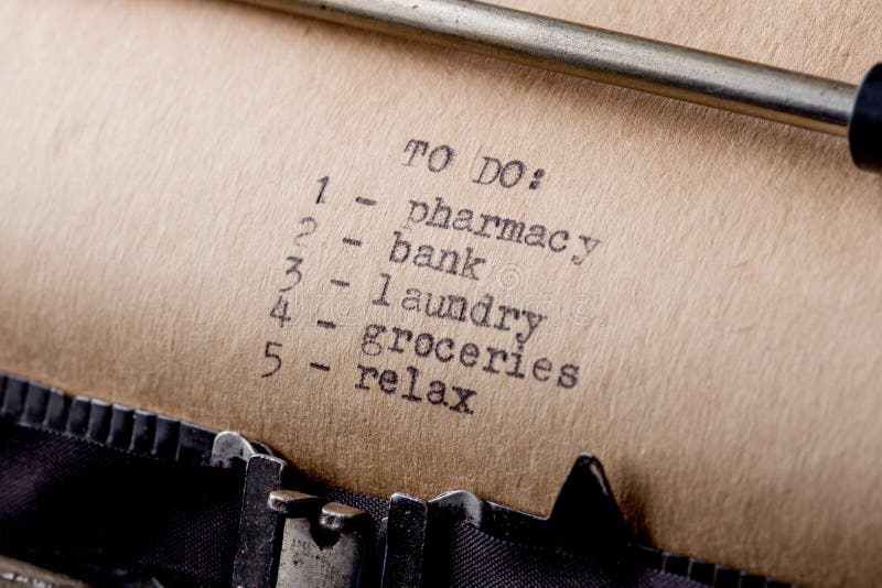 To Do - Text Message on the Typewriter Close-up Stock Photo - Image of ...