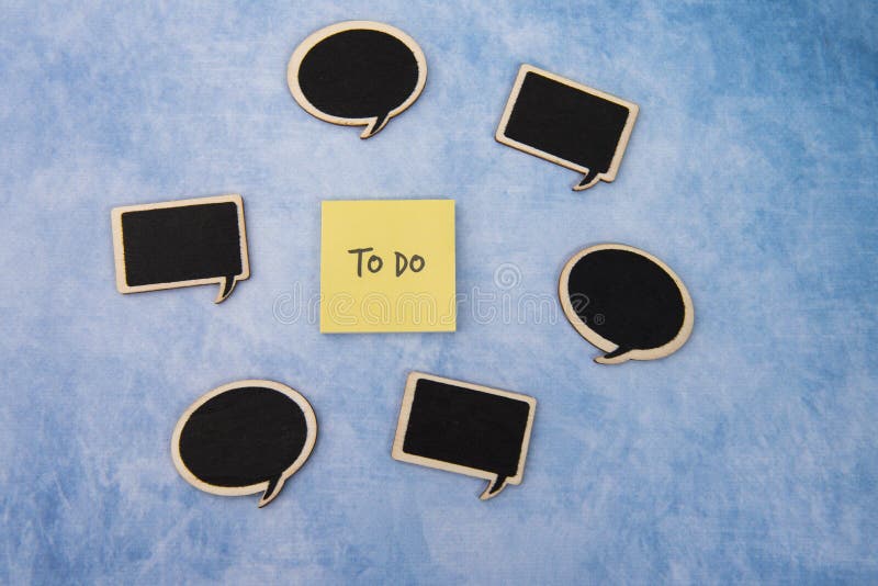 To Do Written on Pink Note Paper Surrounded by Speech Bubbles Stock ...