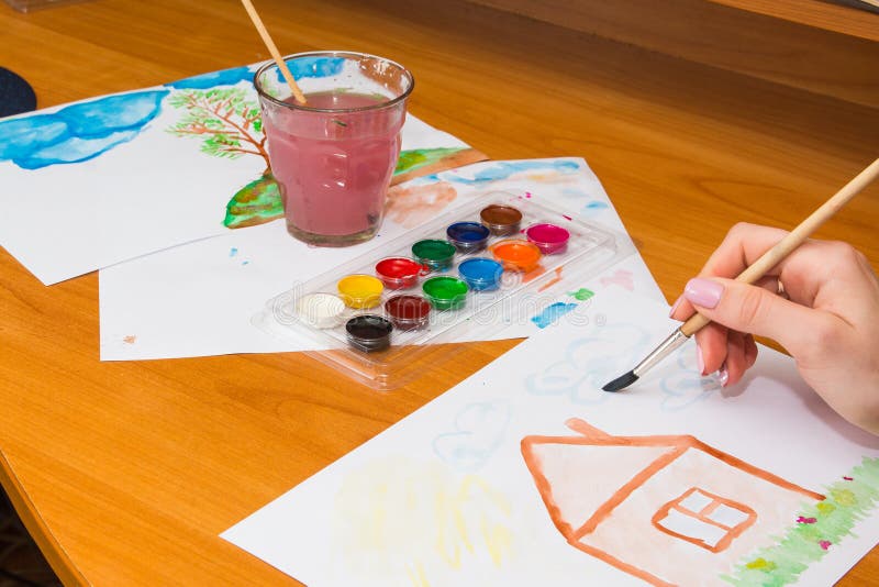 To draw on a table stock photo. Image of study, craft - 79778284