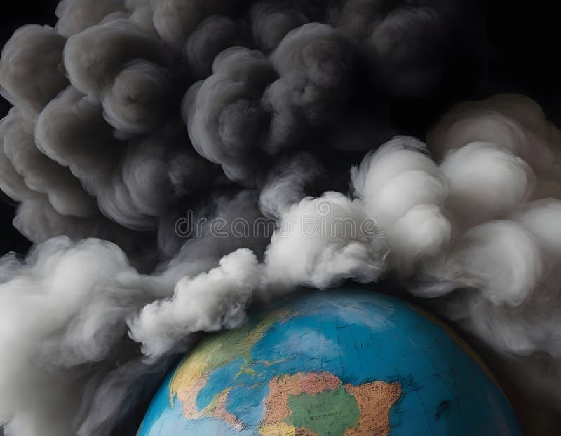 Globe Emerging from a Cloud of Smoke To Illustrate, for Example ...