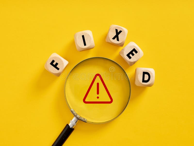 To Fix an Error or System Bug. the Word Fixed on Wooden Cubes with a ... To Fix an Error or System Bug. the Word Fixed on Wooden Cubes with a ...