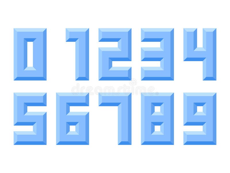 0 To 9 Glass Numbers Vector Set. 1 2 3 4 5 6 7 8 9 0 Glass Crystal ...