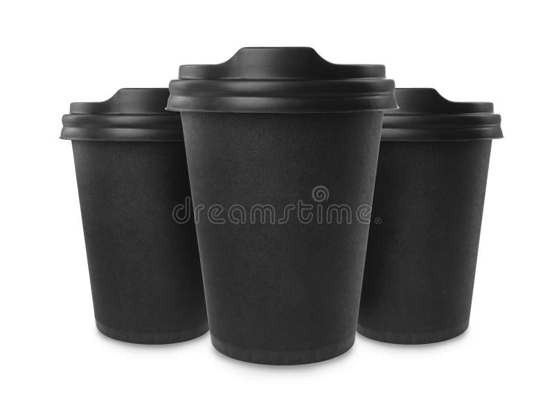 To-go Drink. Set with Three Paper Coffee Cups of Different Sizes ...