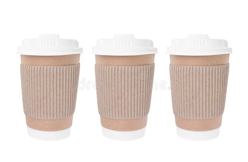 To-go Drink. Set with Three Paper Coffee Cups of Different Sizes ...