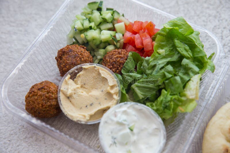 Falafel with Salad and Pita Stock Image - Image of food, belize: 272729017
