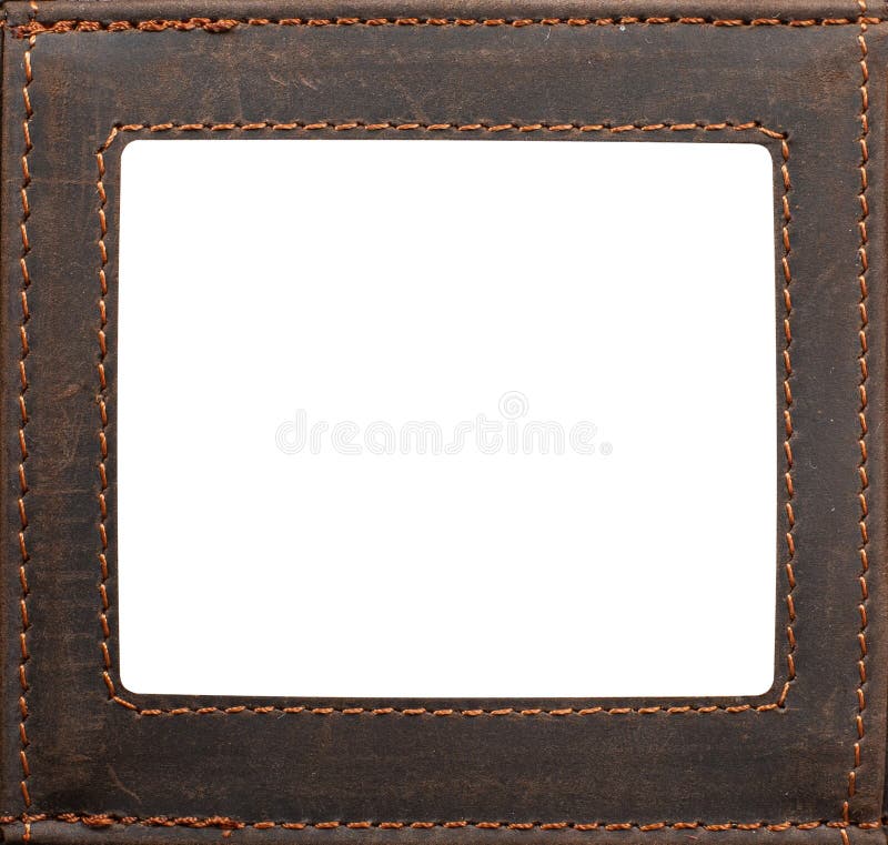 1 To 1 ID Card Holder Leather Cover Frame with Empty Space Isolated on ...