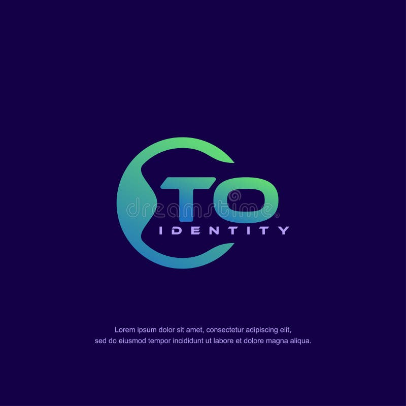 TO Initial Letter Circular Line Logo Template Vector with Gradient ...