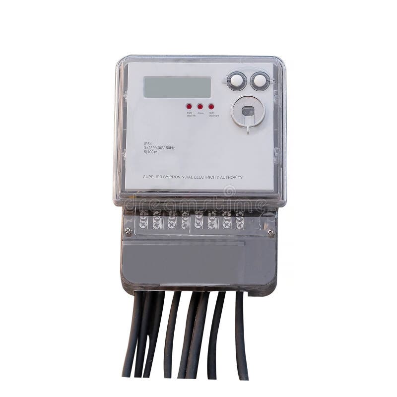 To Installed Digital Power Metero or Electricity Meter on White Stock ...