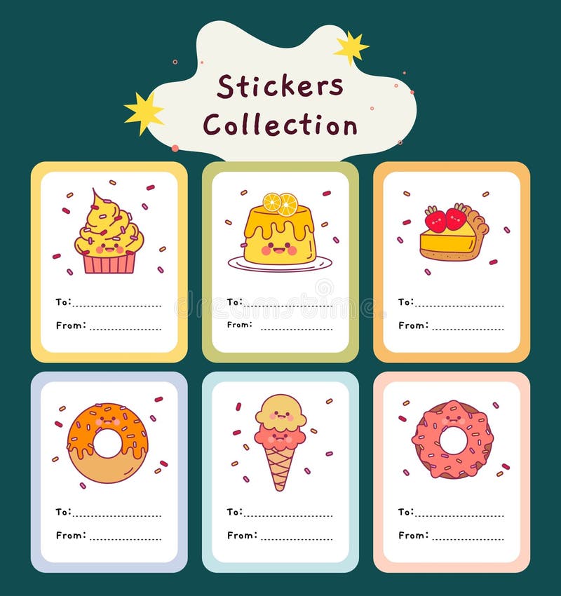 Kids Sticker Label Set Collection Printable Stationery Stickers with ...