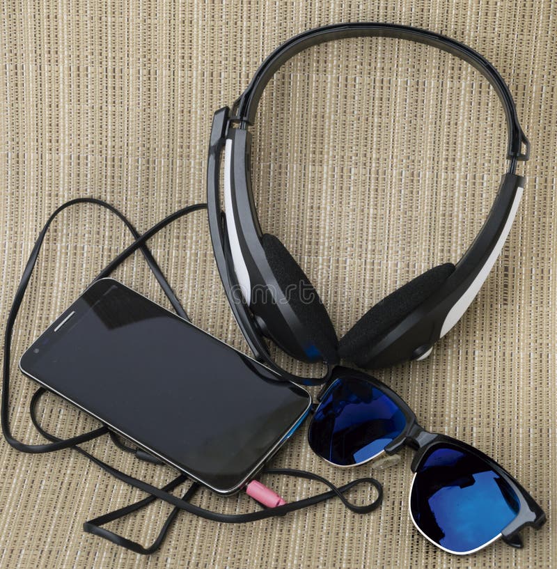 To Listen To Music with Your Phone. Stock Image - Image of music, cable ...