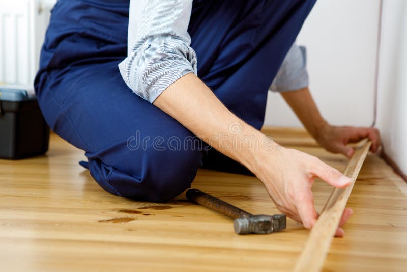 Installing the New Skirting Board after Changing the Parquet Stock ...