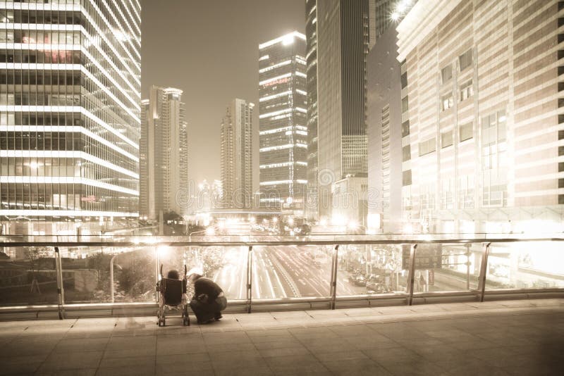 To See the Night View of Bustling City Stock Image - Image of ...