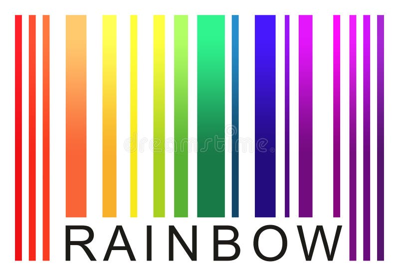 To Simulate Bar Code Words-rainbow, Gradient, Isolated on White Stock ...