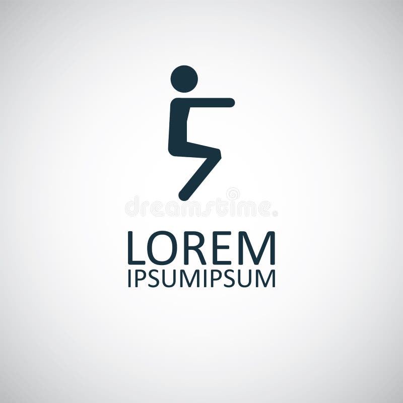 Gym Squat Icon Vector Human Symbol Flat Eps App Web Concept Stock ...