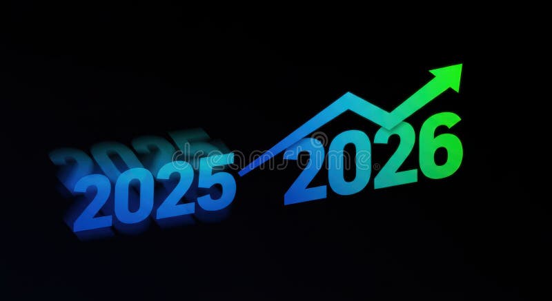 2025 To 2026 Transition with Rising Arrow: Growth and Progress Concept ...