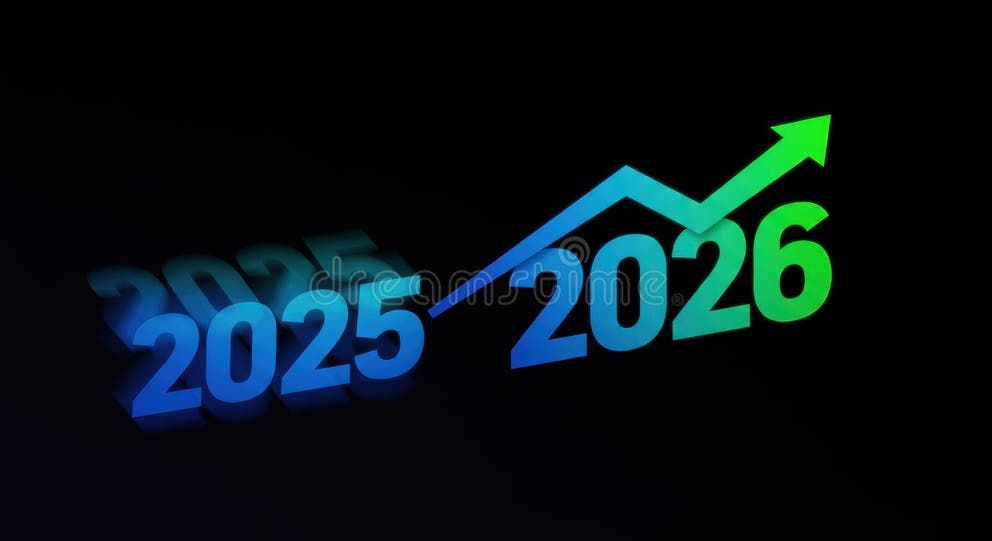 2025 To 2026 Transition with Rising Arrow: Growth and Progress Concept ...
