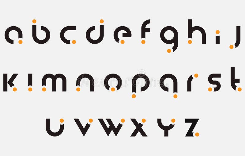 Alphabet Small Letter Font Design Stock Vector - Illustration of ...