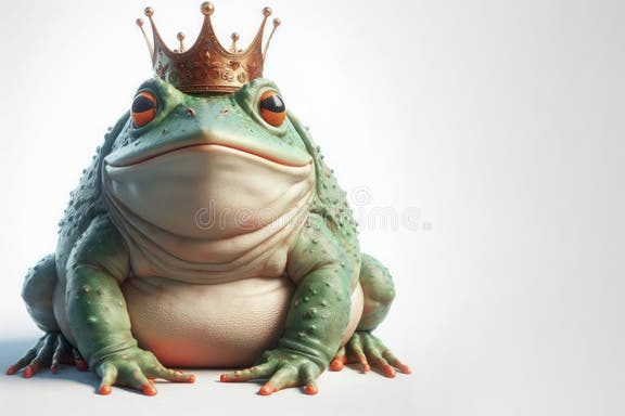 A Toad in a Crown with an Important Look. Space for Text. Stock Image ...
