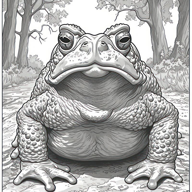 Toad Drawing Coloring Book Page Stock Illustration - Illustration of ...