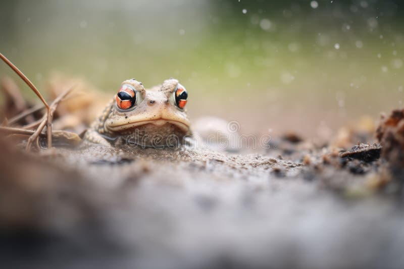 Toad Hiding in a Muddy Bank Stock Photo - Image of habitat ...