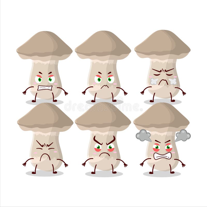 Toadstool Cartoon Character with Various Angry Expressions Stock Vector ...