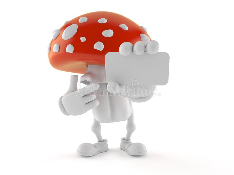 Toadstool Character Holding Blank Business Card Stock Illustration ...
