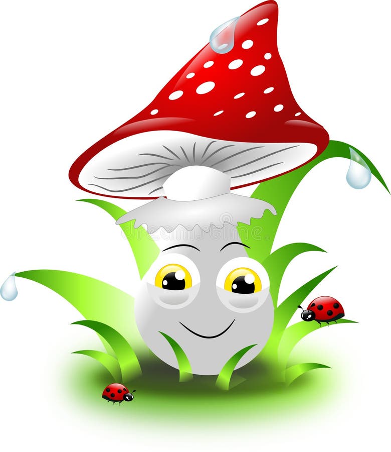 Toadstool in grass stock vector. Illustration of cartoon - 24788865