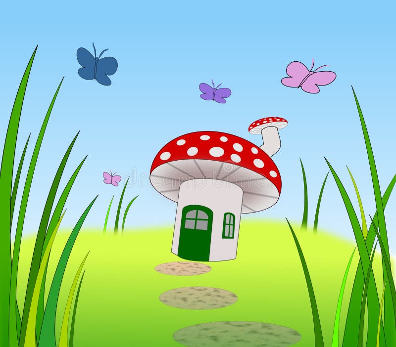 Toadstool Home stock illustration. Illustration of design - 16723491