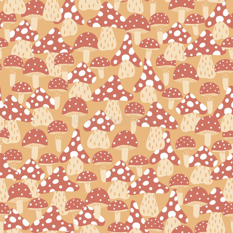 Toadstool Mushroom Texture Pattern Repeat Background Design Print Stock ...