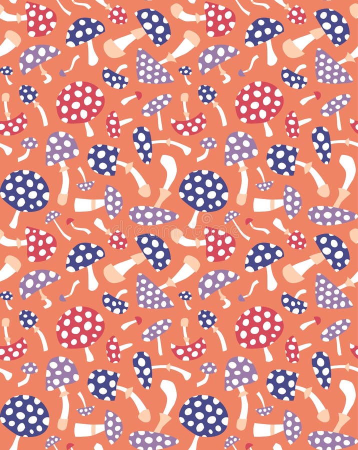 Toadstools Retro Abstract Background Stock Vector - Illustration of ...