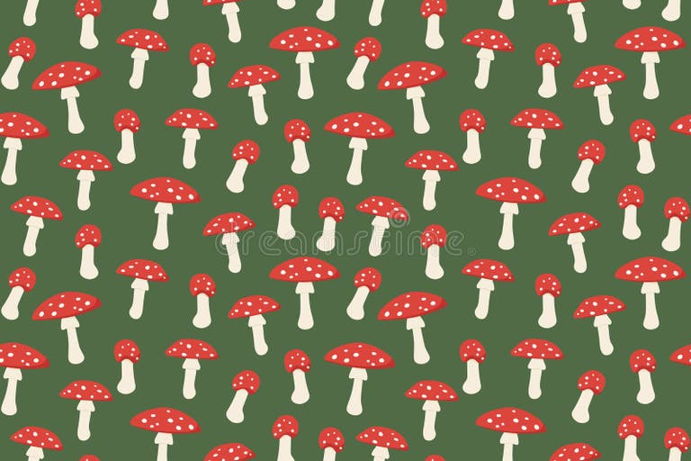 Toadstools Seamless Pattern, Autumn, Mushroom Background Stock Vector - Illustration of mushroom ...