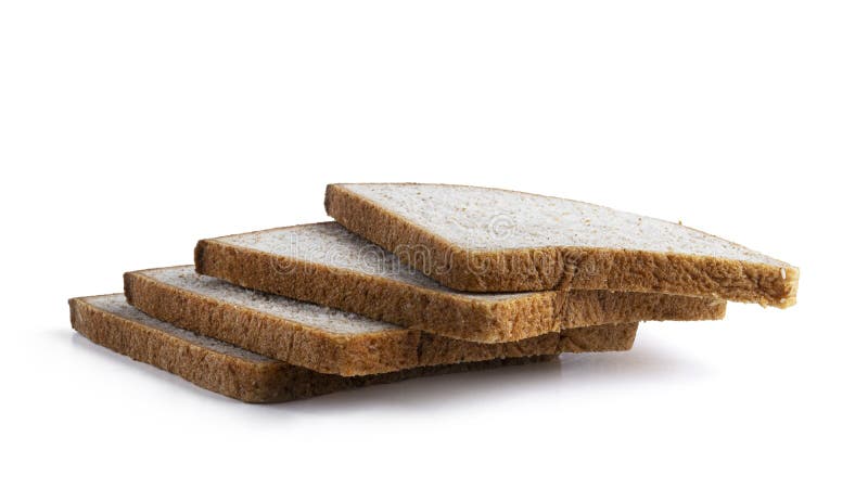 Toast, Bran Bread Isolated on a White Background. Stock Image - Image ...