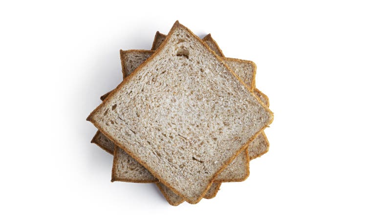 Toast, Bran Bread Isolated on a White Background. Stock Image - Image ...