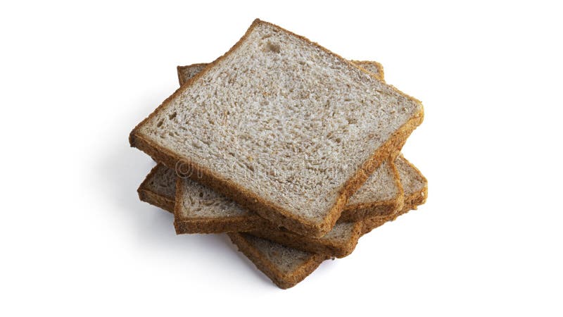Toast, Bran Bread Isolated on a White Background. Stock Photo - Image ...
