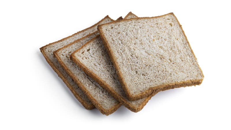 Toast, Bran Bread Isolated on a White Background. Stock Photo - Image ...
