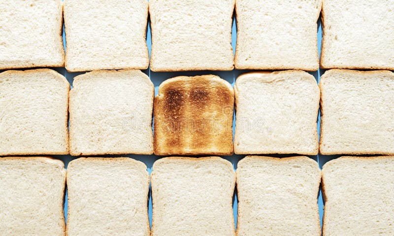 Toast Bread Above View. Background with Slices of Bread Stock Photo ...