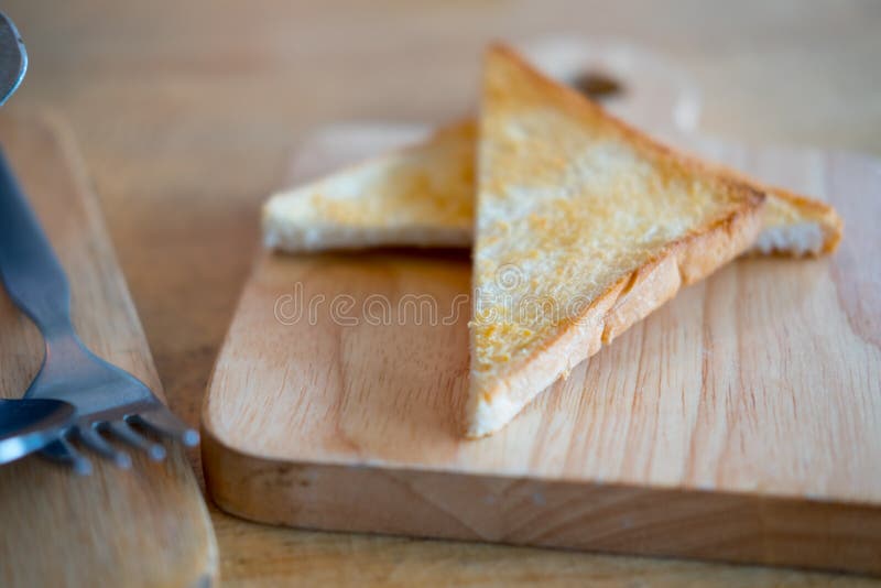 Toast or Bread with Butter Triangular Stock Image - Image of sweet ...