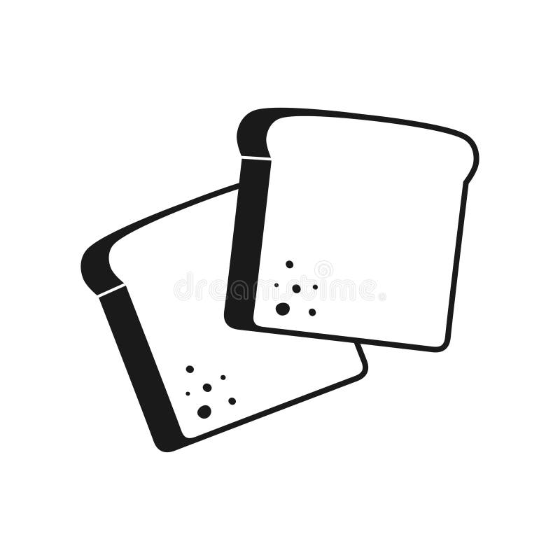 Toast Bread Icon. Bread Toast Outline Sign, Isolated on White ...