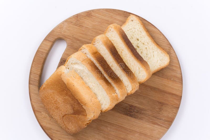 Toast Bread Over White on the Cutting Board Stock Image - Image of ...