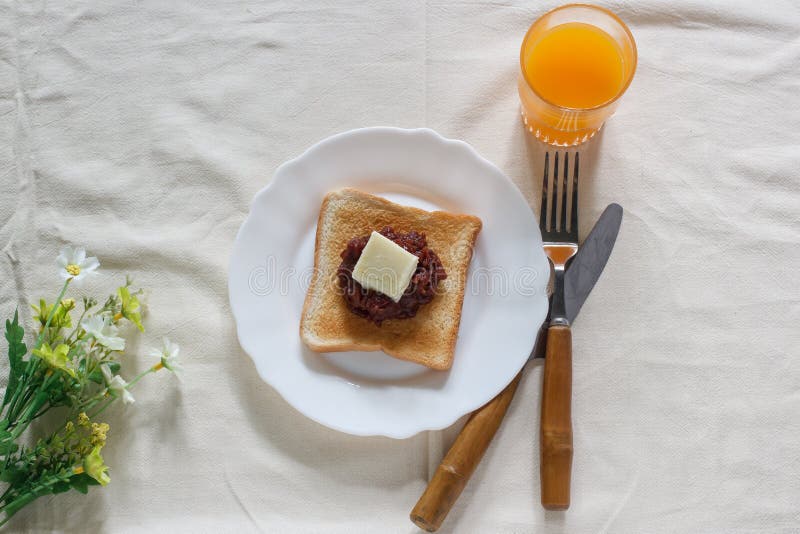 Toast Bread with Red Bean Paste. Stock Photo - Image of azuki, bean ...