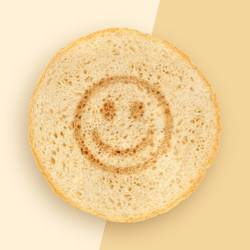 Toast Bread Slice with Smiley Face Stock Photo - Image of classic ...
