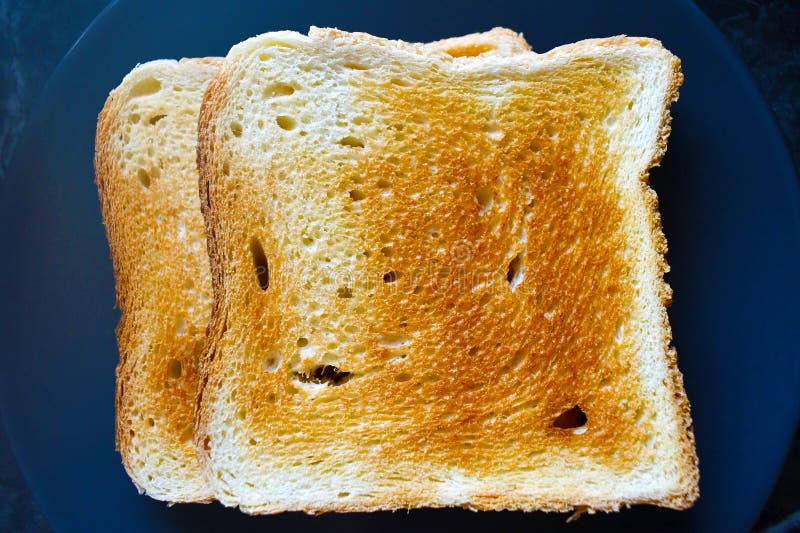 Toast Bread Slices on a Plate. Western Breakfast. Stock Image - Image ...